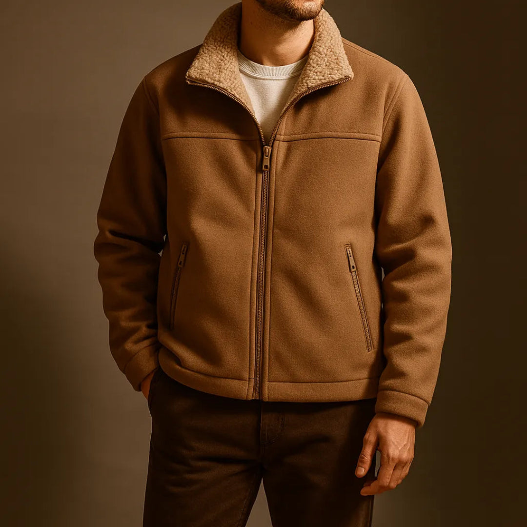 Harlow Men’s Fleece-Lined Wool-Blend Jacket – Lion Style
