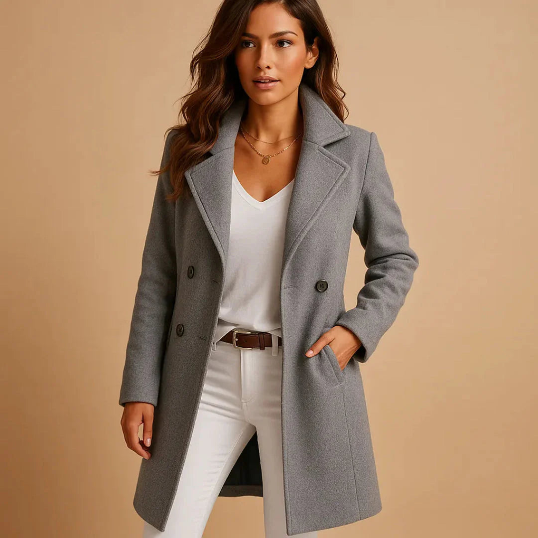 Women's Classic Button Long Coat – Lion Style